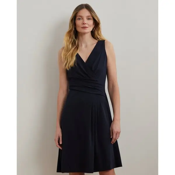 Ralph Lauren Sleeveless Jersey Surplice Dress
