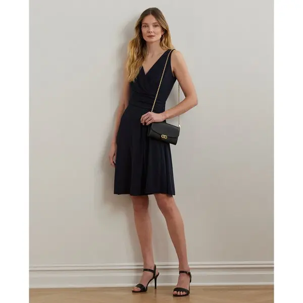Ralph Lauren Sleeveless Jersey Surplice Dress