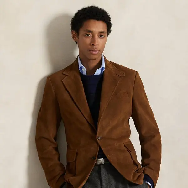 Ralph Lauren Rl67 Suede Jacket - New Pale Russet
