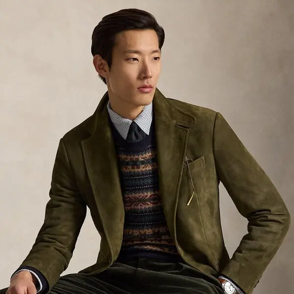 Ralph Lauren The Rl67 Suede Jacket - Olive