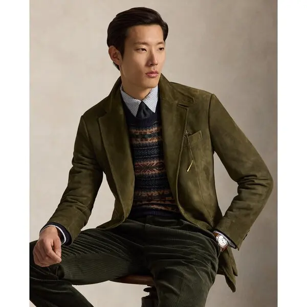 Ralph Lauren Rl67 Suede Jacket - Olive