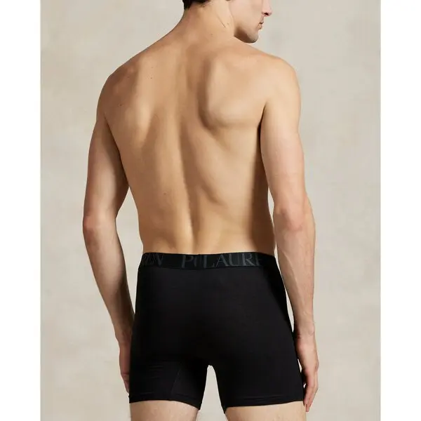 Ralph Lauren Stretch Cotton Boxer Brief 3-pack - Black/greys