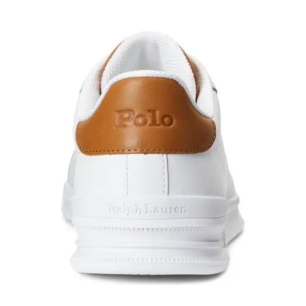 Ralph Lauren Heritage Court Ii Leather Sneaker - White/tan