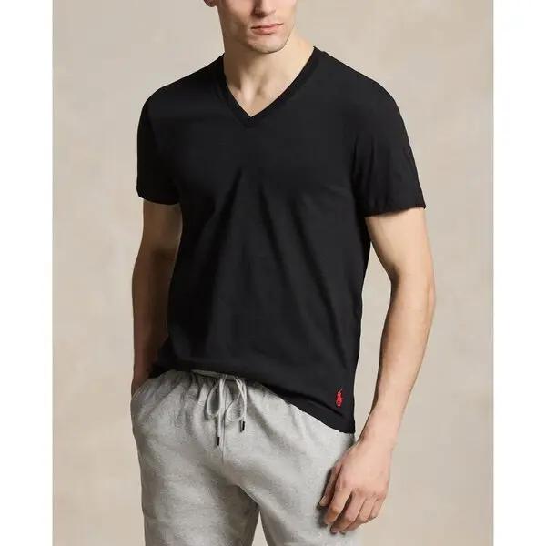 Ralph Lauren Classic Fit Wicking V-neck 3-pack - Black