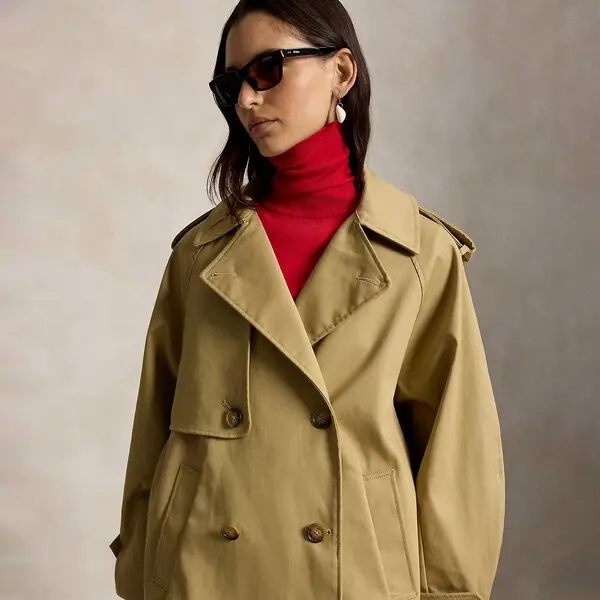Ralph Lauren Cotton Twill Balloon Trench Coat