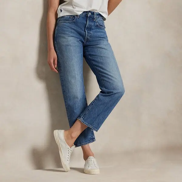 Ralph Lauren Relaxed Straight Crop Jeans - Lebec Wash