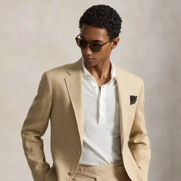 Ralph Lauren Polo Tailored Fit Linen Suit Jacket - Dune Tan