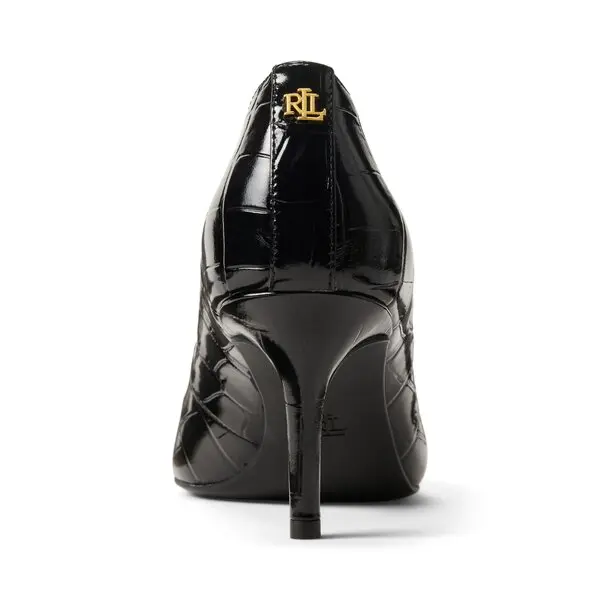 Ralph Lauren Lanette Croc-embossed Leather Pumps