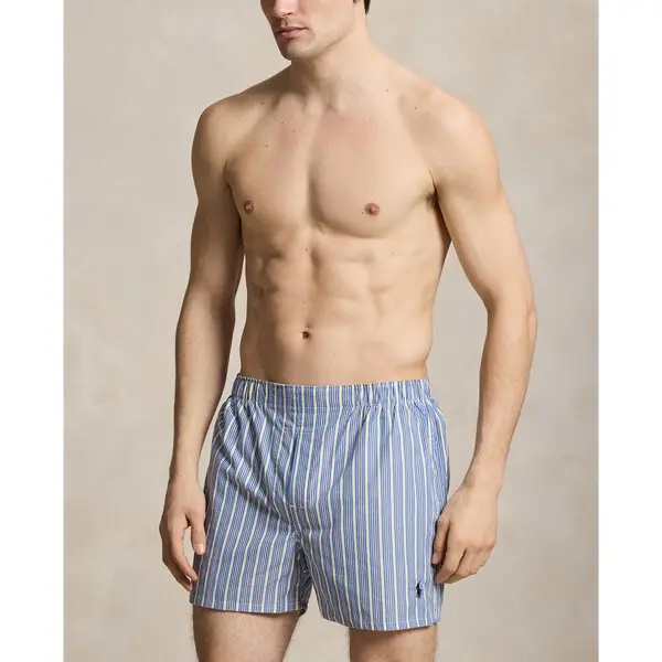 Ralph Lauren Classic Woven Cotton Boxer 3-pack - Navy/blue Stripe