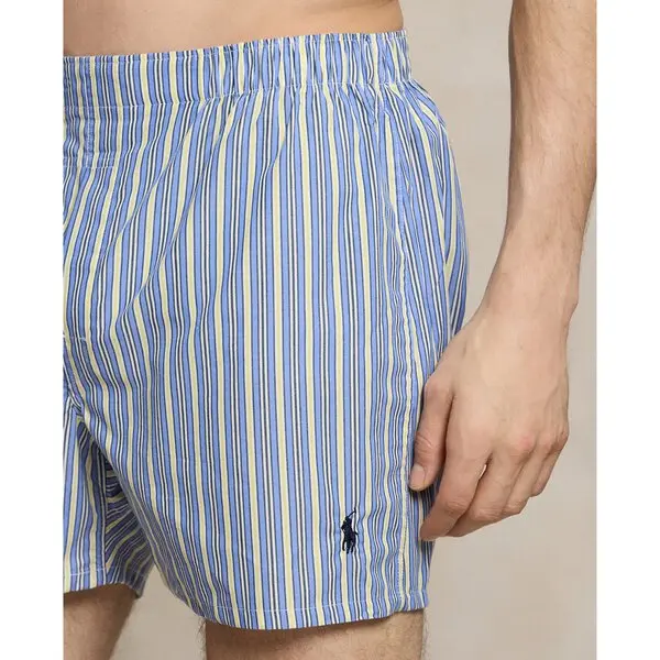 Ralph Lauren Classic Woven Cotton Boxer 3-pack - Navy/blue Stripe