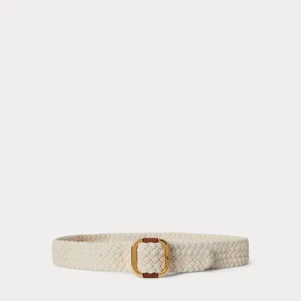 Ralph Lauren Slide-buckle Woven Cotton Belt - Light Natural/lauren Tan