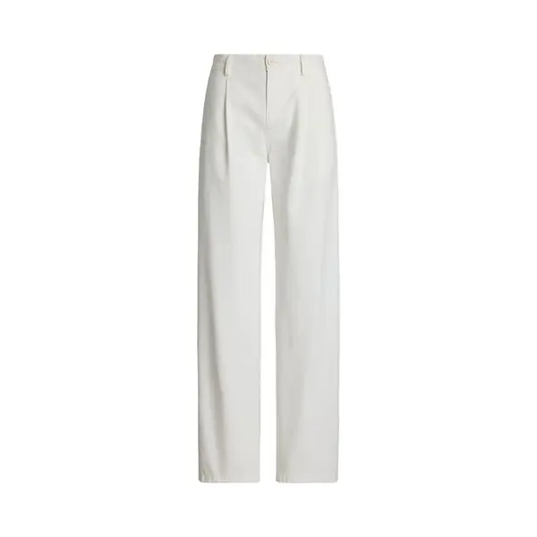 Ralph Lauren Fallon Pleated Cotton Chino Pant - White