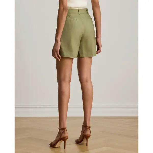 Ralph Lauren Pleated Linen-blend Twill Shorts