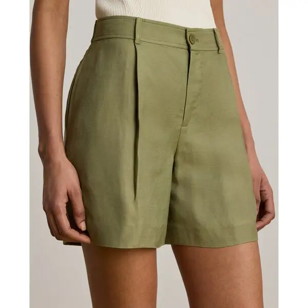 Ralph Lauren Pleated Linen-blend Twill Shorts