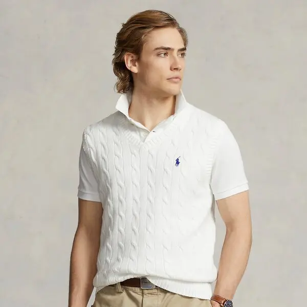 Ralph Lauren Cable-knit Cotton Sweater Vest - White