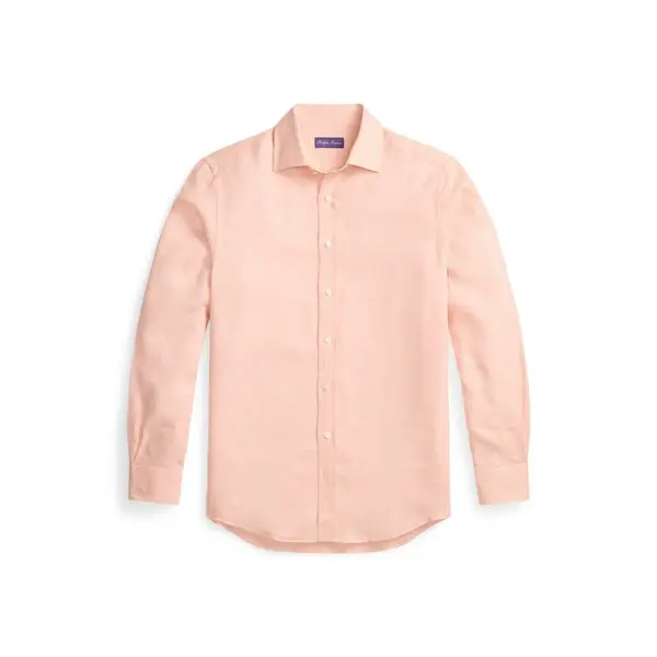 Ralph Lauren Houndstooth Linen Shirt - Melon