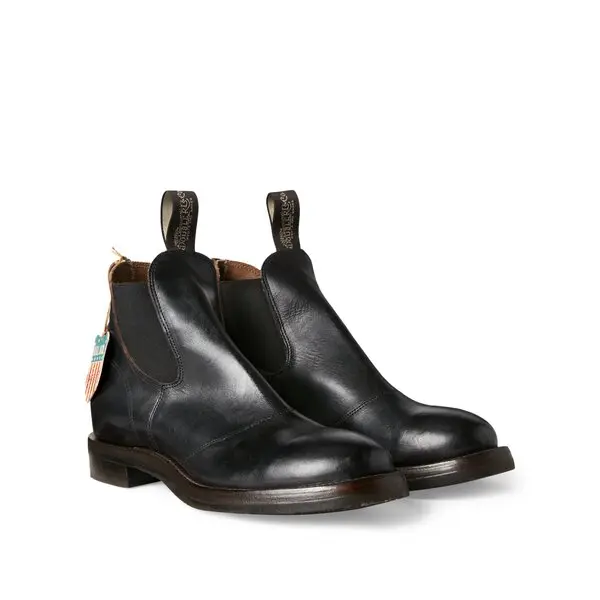 Ralph Lauren Hand-burnished Leather Chelsea Boot - Black