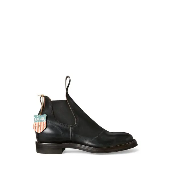 Ralph Lauren Hand-burnished Leather Chelsea Boot - Black