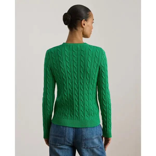 Ralph Lauren Embroidered-crest Cable-knit Sweater