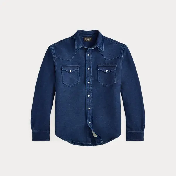 Ralph Lauren Slim Fit Chamois Western Shirt - Indigo