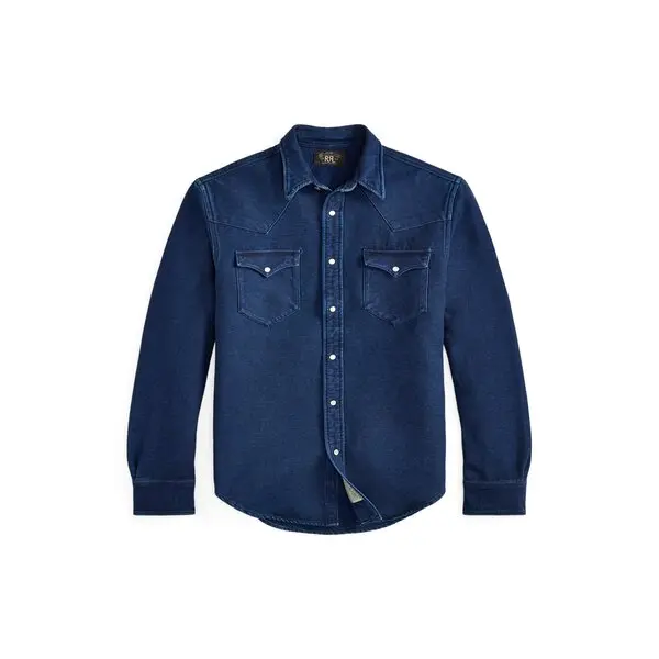 Ralph Lauren Slim Fit Chamois Western Shirt - Indigo