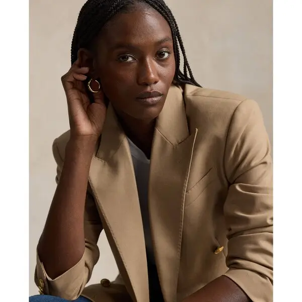 Ralph Lauren Double-breasted Wool-blend Blazer - Camel