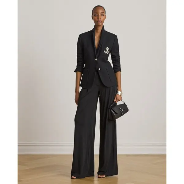 Ralph Lauren Pleated Wide-leg Trousers - Black