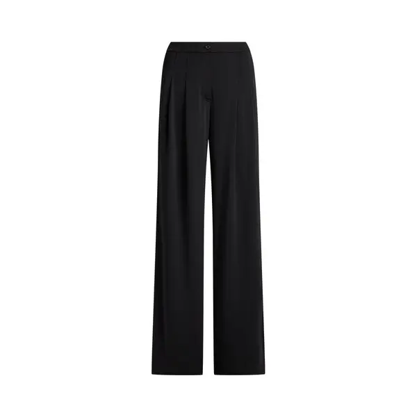 Ralph Lauren Pleated Wide-leg Trousers - Black