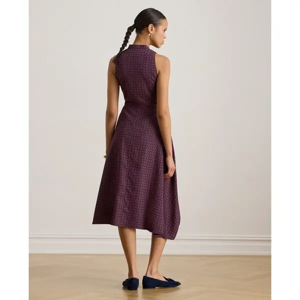 Ralph Lauren Printed Tie-front Sleeveless Dress