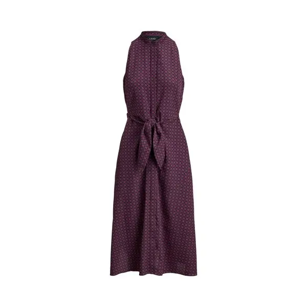Ralph Lauren Printed Tie-front Sleeveless Dress
