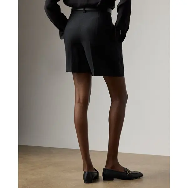 Ralph Lauren Tracy Pleated Linen Short - Black