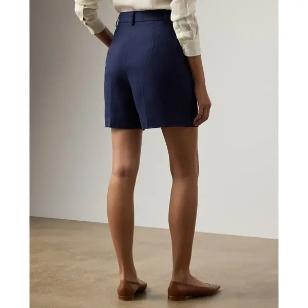 Ralph Lauren Tracy Pleated Linen Short
