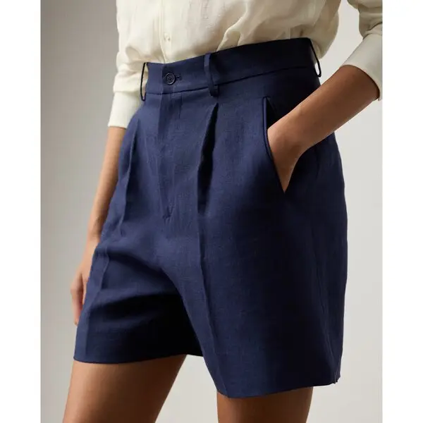 Ralph Lauren Tracy Pleated Linen Short