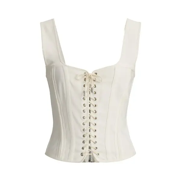 Ralph Lauren Kat Cotton-blend Corset Top - Cream