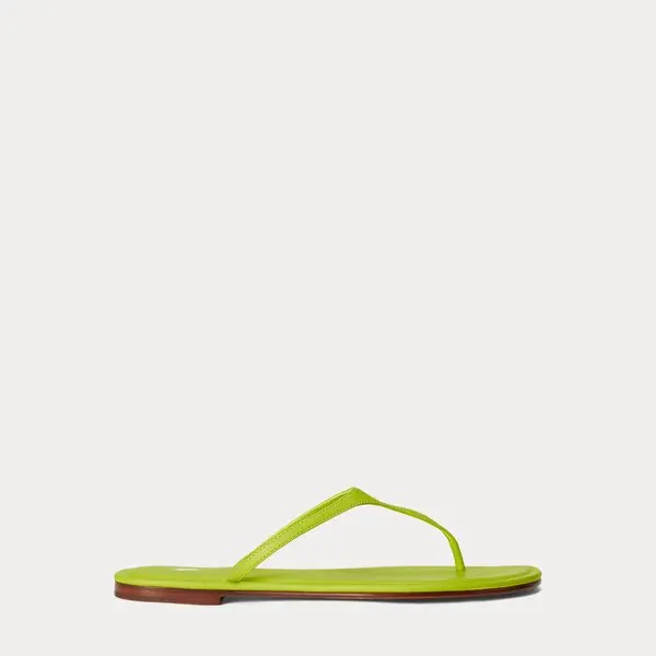 Ralph Lauren Polo Play Leather Thong Sandal - Limeade