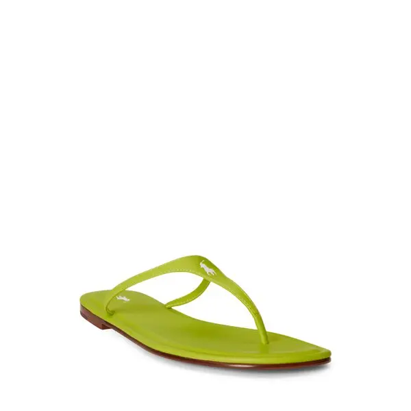 Ralph Lauren Polo Play Leather Thong Sandal - Limeade