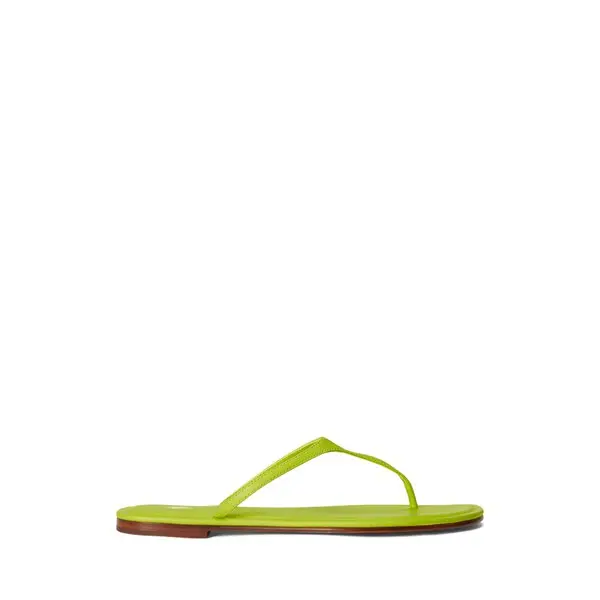 Ralph Lauren Polo Play Leather Thong Sandal - Limeade