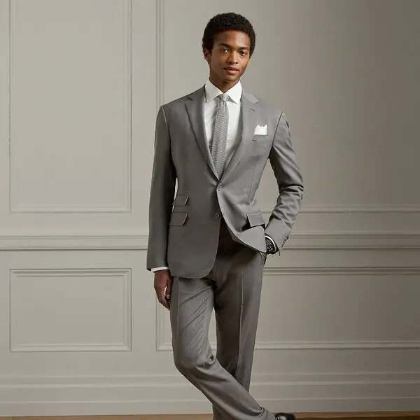 Ralph Lauren Kent Handmade Wool Gabardine Suit - Medium Grey