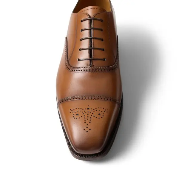 Ralph Lauren Denver Burnished Calfskin Cap-toe Shoe - Tan