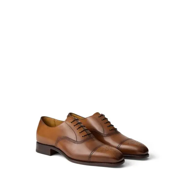 Ralph Lauren Denver Burnished Calfskin Cap-toe Shoe - Tan