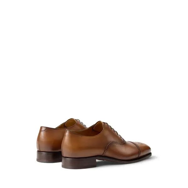 Ralph Lauren Denver Burnished Calfskin Cap-toe Shoe - Tan