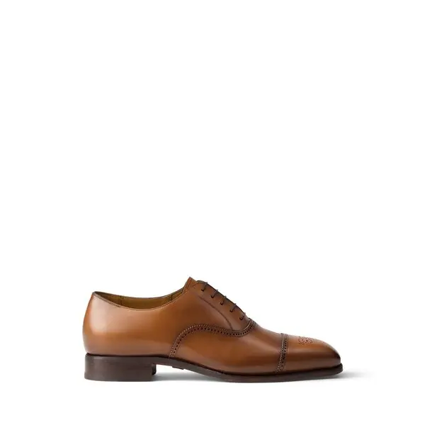 Ralph Lauren Denver Burnished Calfskin Cap-toe Shoe - Tan