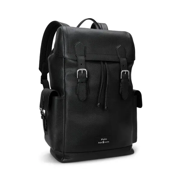 Ralph Lauren Pebbled Leather Backpack - Black