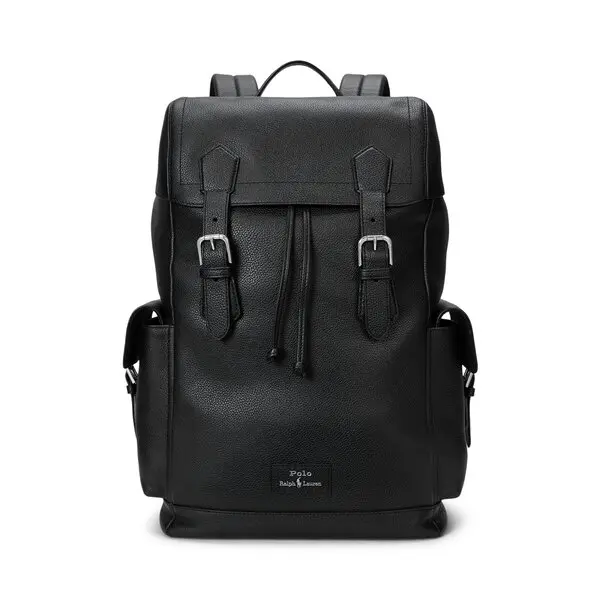Ralph Lauren Pebbled Leather Backpack - Black