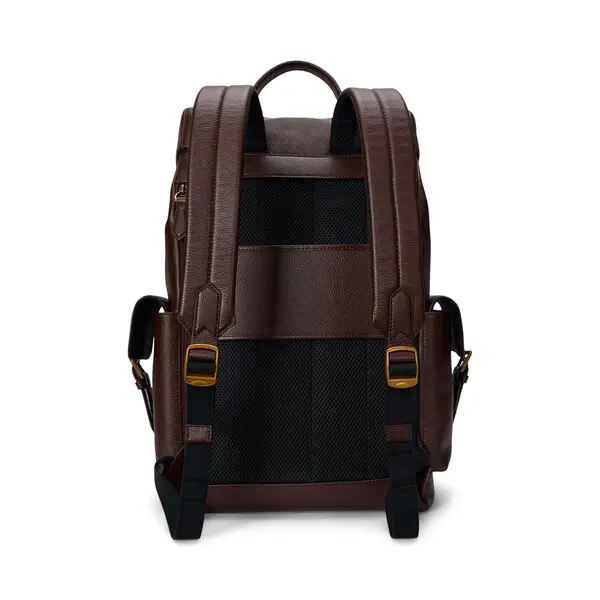 Ralph Lauren Pebbled Leather Backpack - Dark Brown