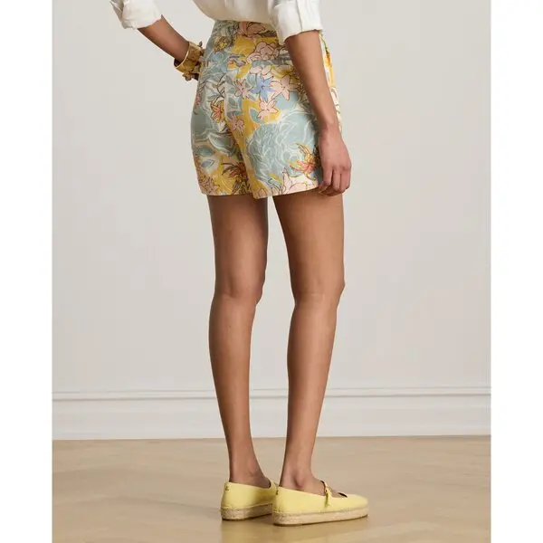 Ralph Lauren Floral Pleated Linen Short