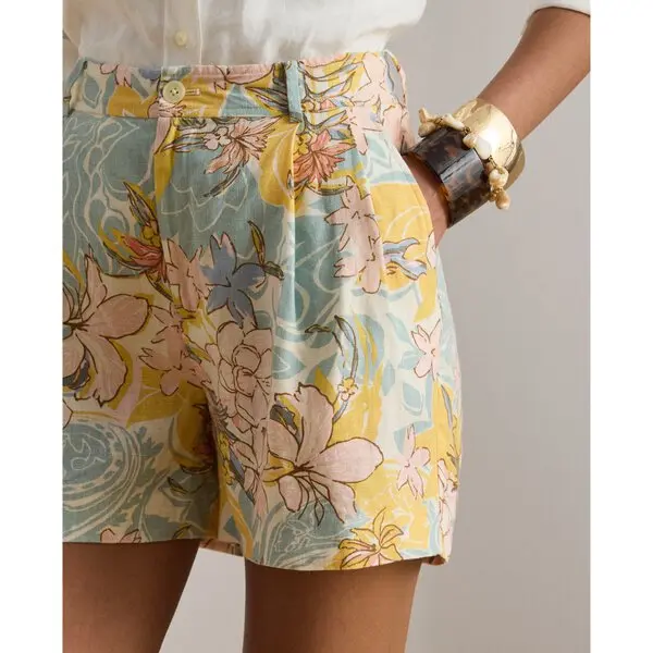 Ralph Lauren Floral Pleated Linen Short