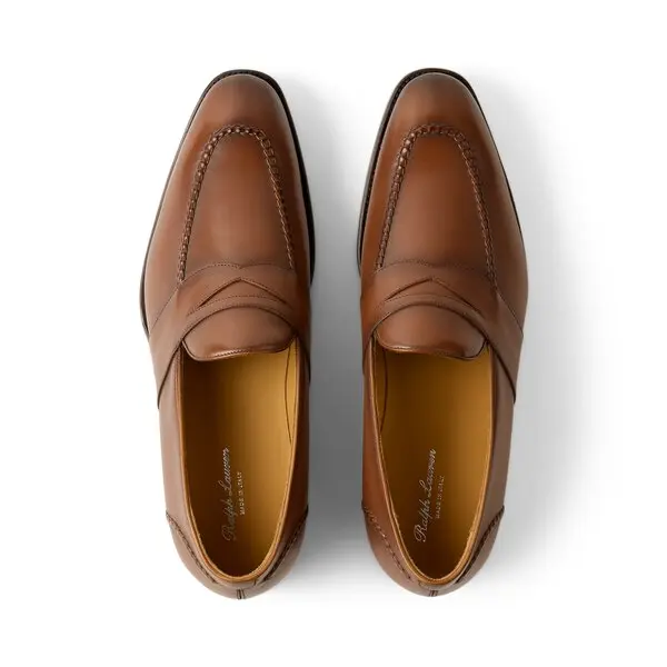 Ralph Lauren Meegan Calfskin Penny Loafer - Tan