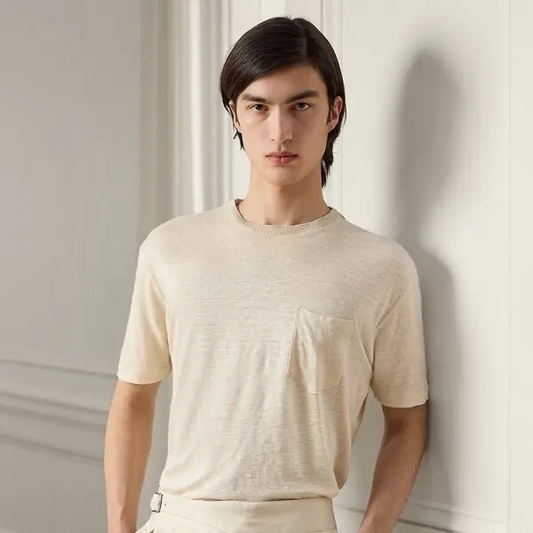 Ralph Lauren Linen Jersey Pocket T-shirt - Limestone