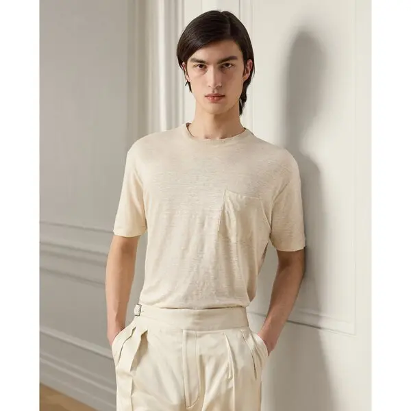 Ralph Lauren Linen Jersey Pocket T-shirt - Limestone